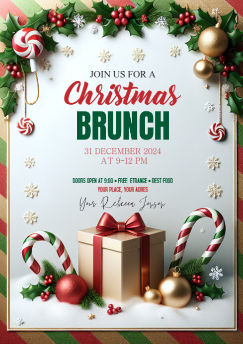 Christmas Brunch Flyer Template Postermywall