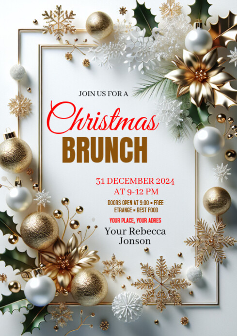 Christmas brunch Flyer Template | PosterMyWall
