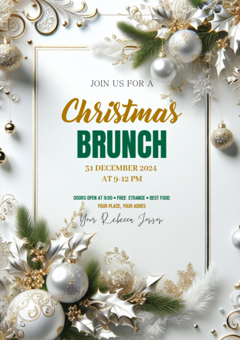 Christmas brunch Flyer Template | PosterMyWall