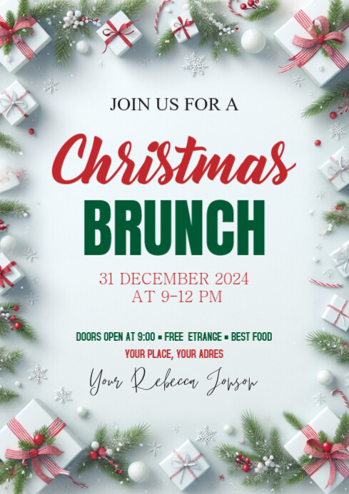 Copy of Christmas brunch Flyer Template | PosterMyWall