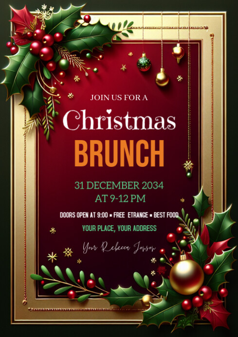 Christmas brunch Flyer Template | PosterMyWall