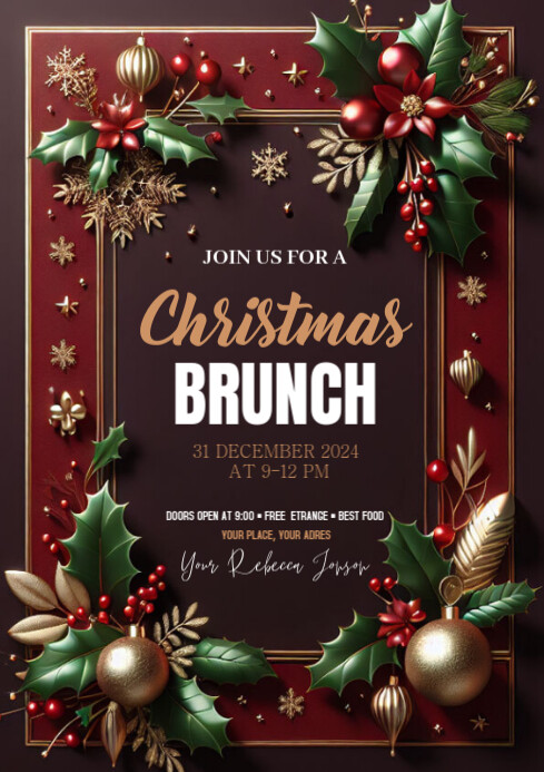 Christmas brunch Flyer Template | PosterMyWall