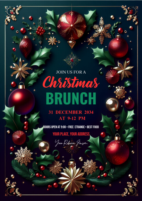 Christmas brunch Flyer Template | PosterMyWall