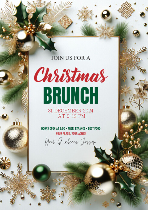 Christmas brunch Flyer Template | PosterMyWall