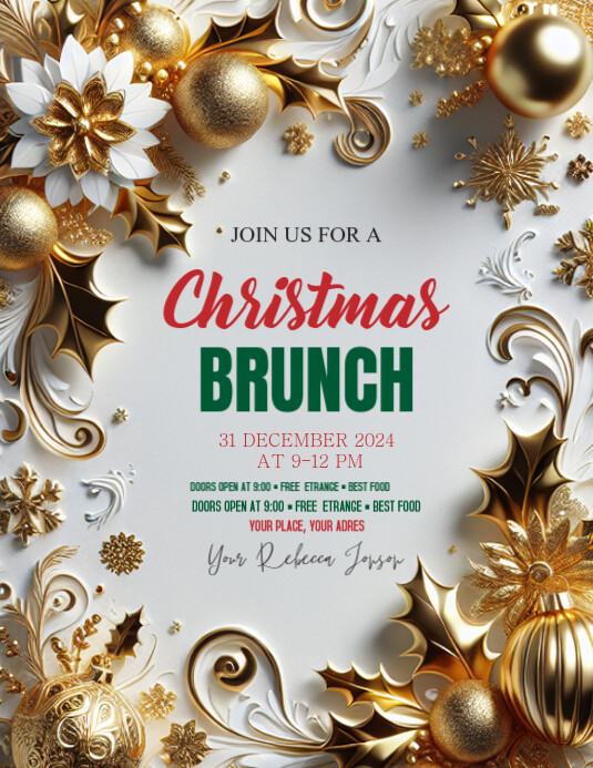 Christmas brunch Flyer Template | PosterMyWall