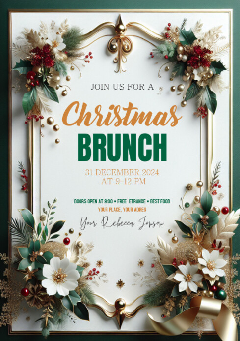 Christmas brunch Flyer Template | PosterMyWall