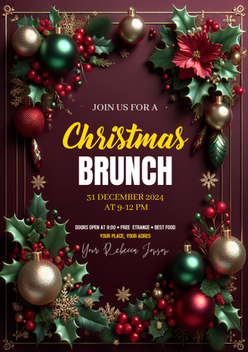 Christmas brunch Flyer Template | PosterMyWall