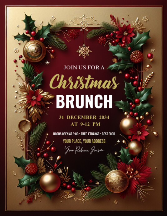 Christmas brunch Flyer Template | PosterMyWall