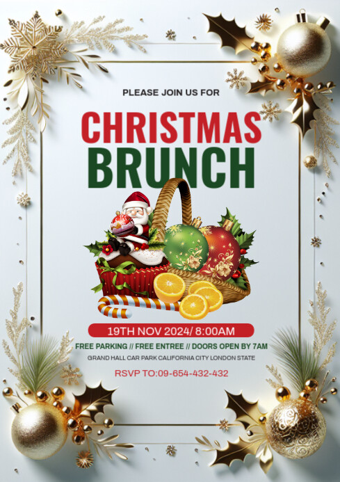 Christmas brunch Flyer Template | PosterMyWall