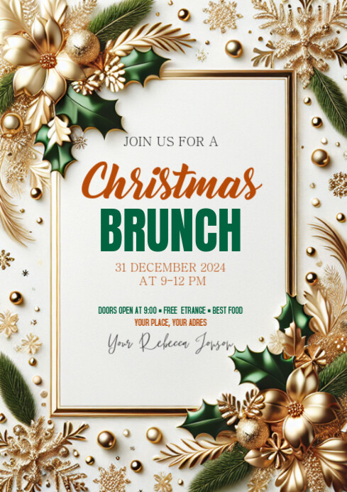 Christmas brunch Flyer Template | PosterMyWall