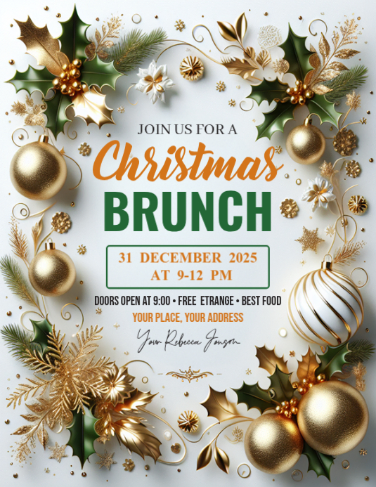 Plantilla de Christmas Brunch Flyer Template | PosterMyWall