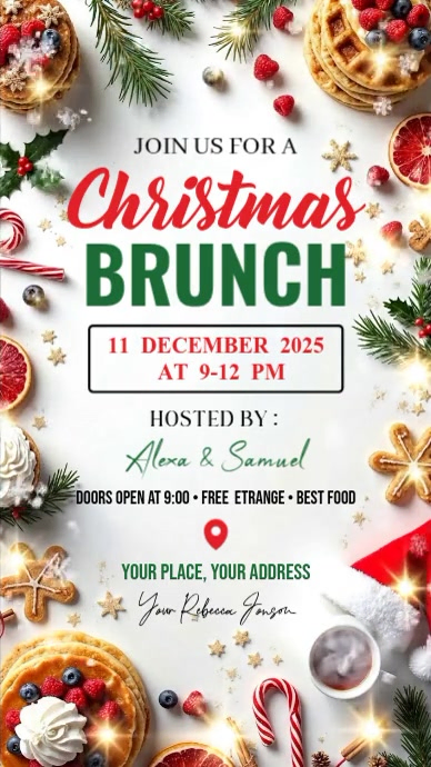 Christmas Brunch Instagram Reel Template | PosterMyWall