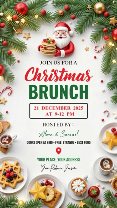Christmas Brunch Instagram Reel Template | PosterMyWall