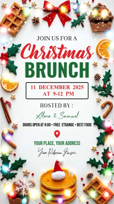 Christmas Brunch Instagram Reel Template | PosterMyWall