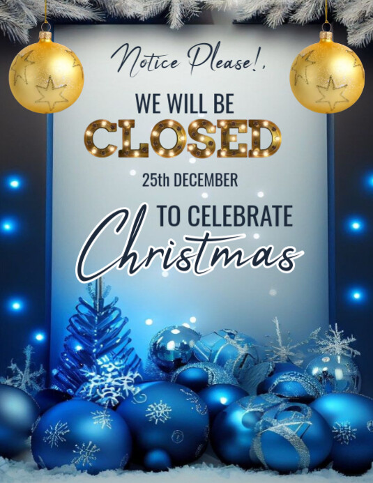 christmas business closing ad flyer template | PosterMyWall