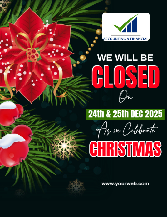Christmas Business Closure Ad Template | PosterMyWall
