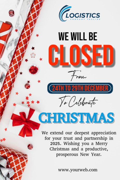 Christmas Business Closure Notice Template | PosterMyWall