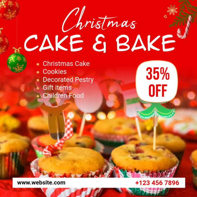 Christmas cake and bake offer Template | PosterMyWall