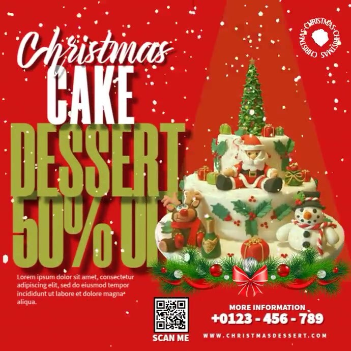 Christmas Cake Dessert Template | PosterMyWall