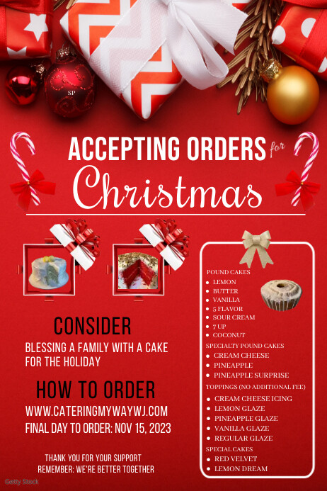 Christmas Cake Flyer Template | PosterMyWall