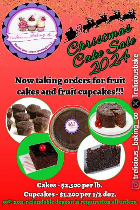 Christmas Cake Sale Template | PosterMyWall