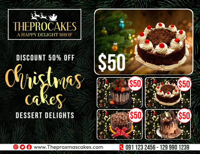 Christmas Cakes Template | PosterMyWall