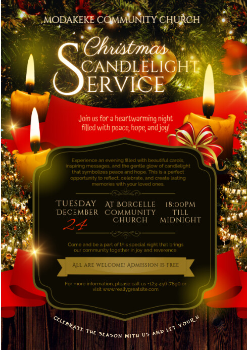 christmas candlelight flyer Template | PosterMyWall