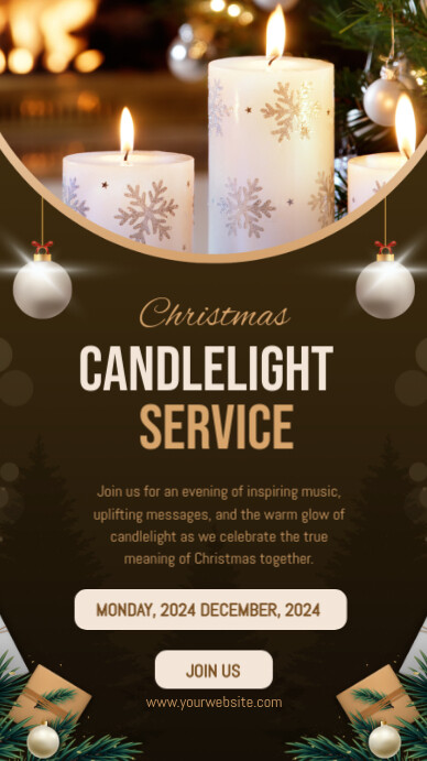 Christmas candlelight service Template | PosterMyWall