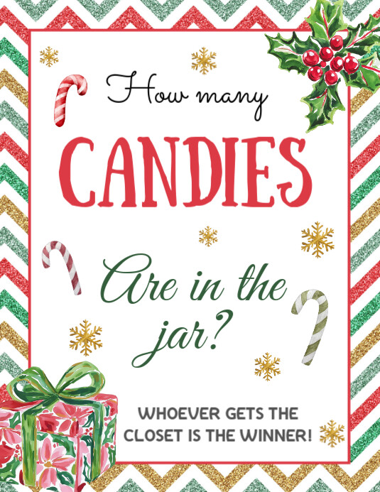 Christmas Candy Guessing Game Printable Template | PosterMyWall