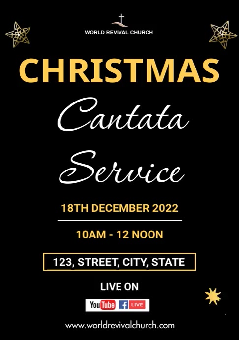Christmas Cantata service Template | PosterMyWall