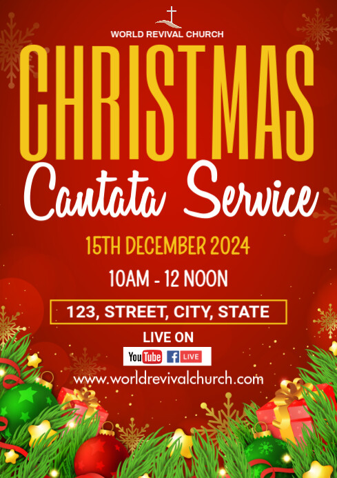 Christmas Cantata service flyer Template | PosterMyWall