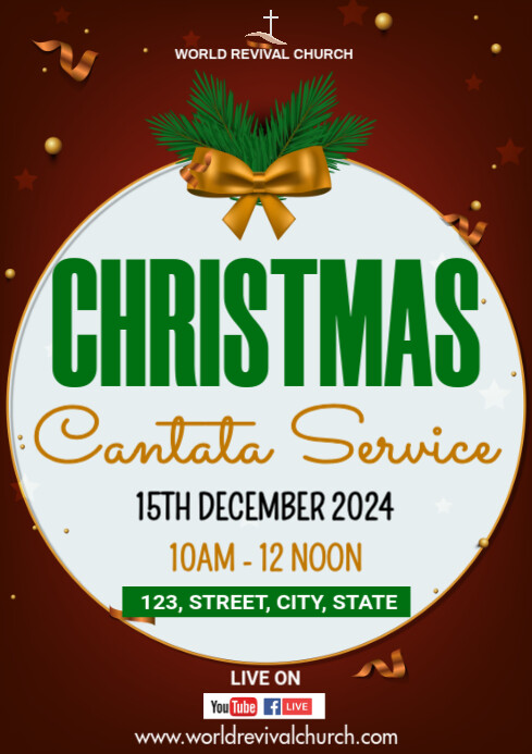 Christmas Cantata service flyer Template | PosterMyWall