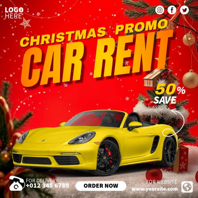 Christmas Car Rental Template | PosterMyWall