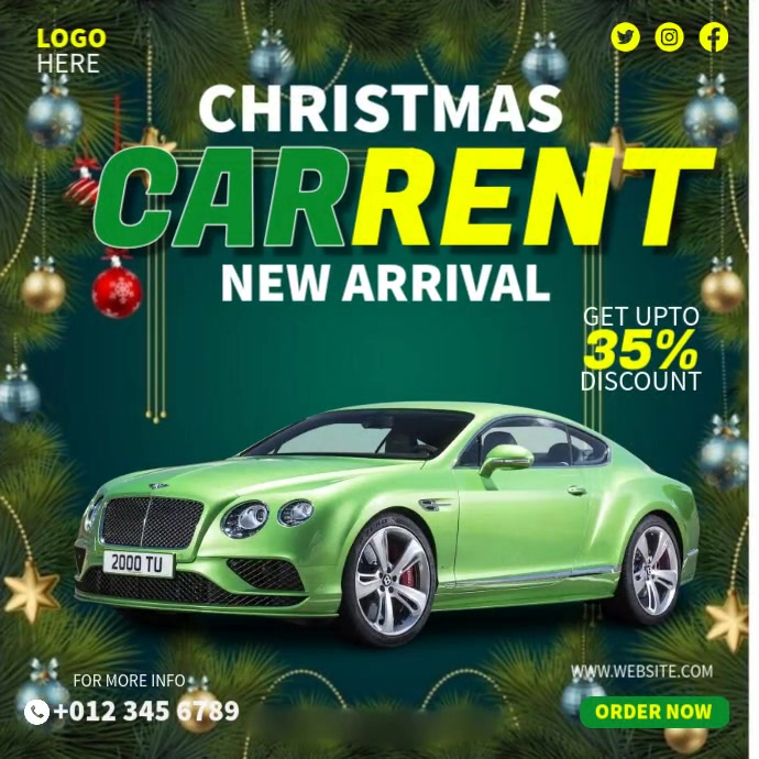 Plantilla de Christmas Car Rental | PosterMyWall