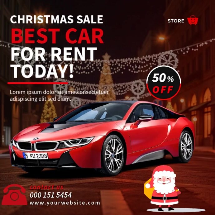 Plantilla de Christmas Car Sale | PosterMyWall