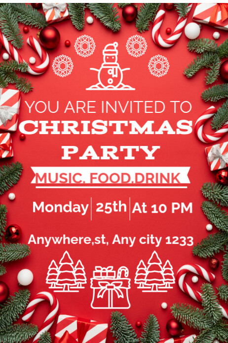 Christmas card invitation Template | PosterMyWall