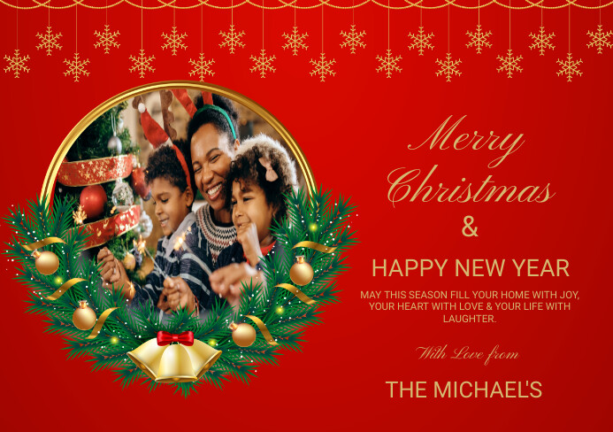 CHRISTMAS CARD PHOTO Template | PosterMyWall