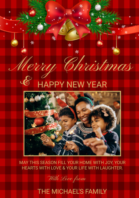 CHRISTMAS PHOTO CARD Template | PosterMyWall