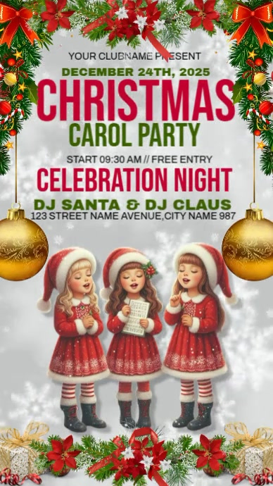 Christmas Carol Celebration Night Template | PosterMyWall