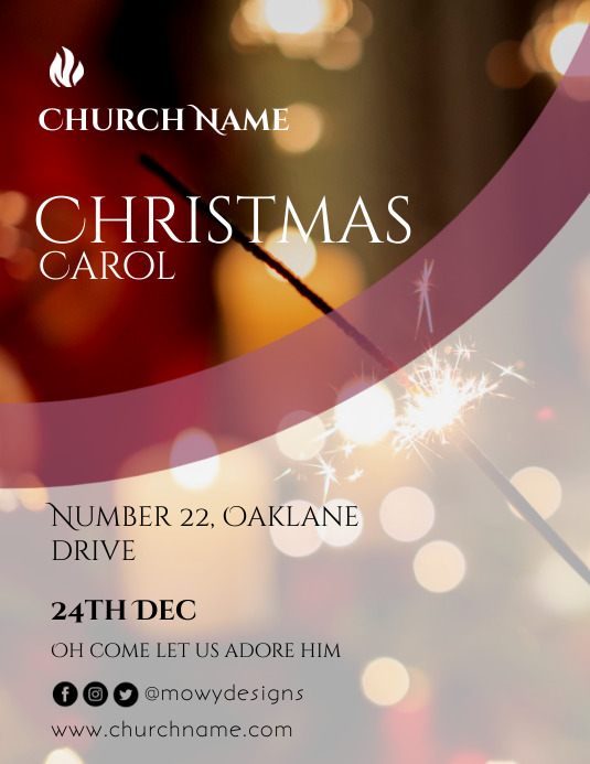 Christmas Carol Church Flyer Template | PosterMyWall