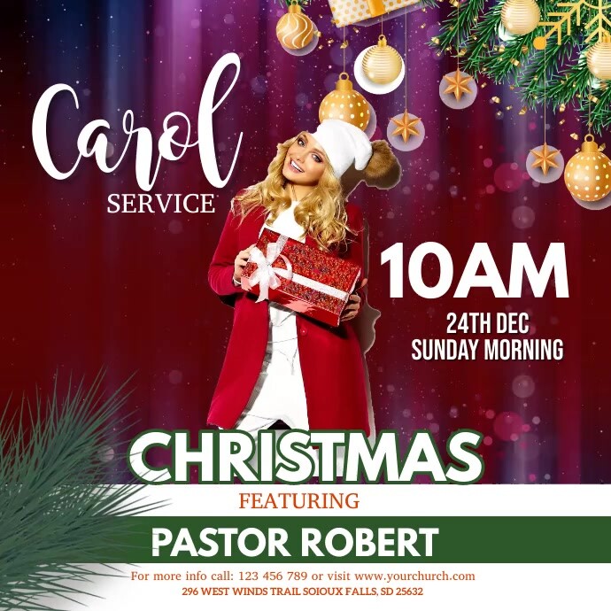 christmas carol church service Template | PosterMyWall