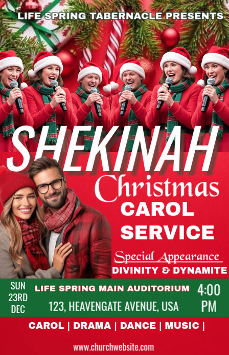 Christmas carol church service template | PosterMyWall