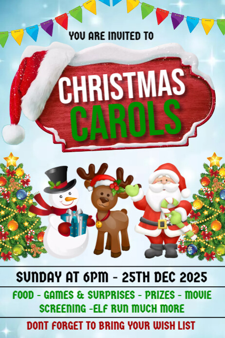 Christmas Carol Template | PosterMyWall