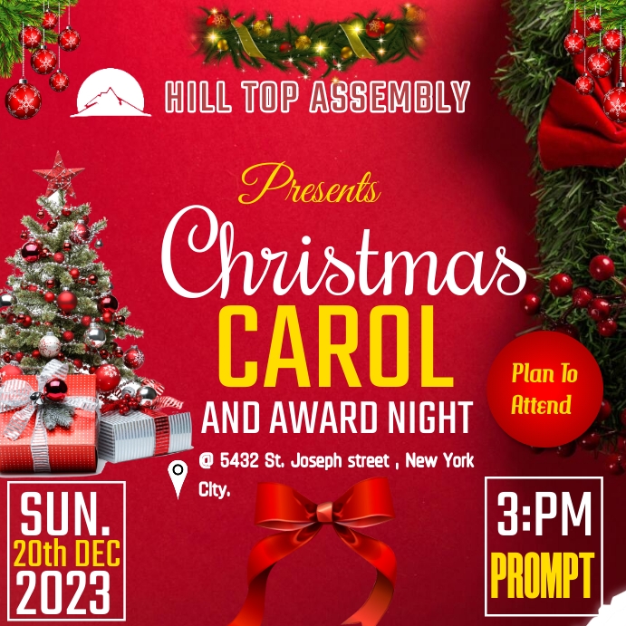 Christmas Carol Template | PosterMyWall