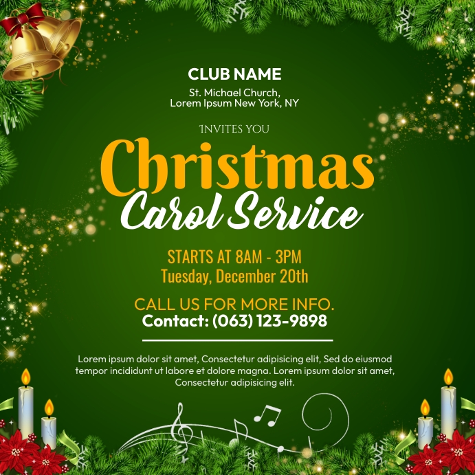 Christmas Carol Template | PosterMyWall