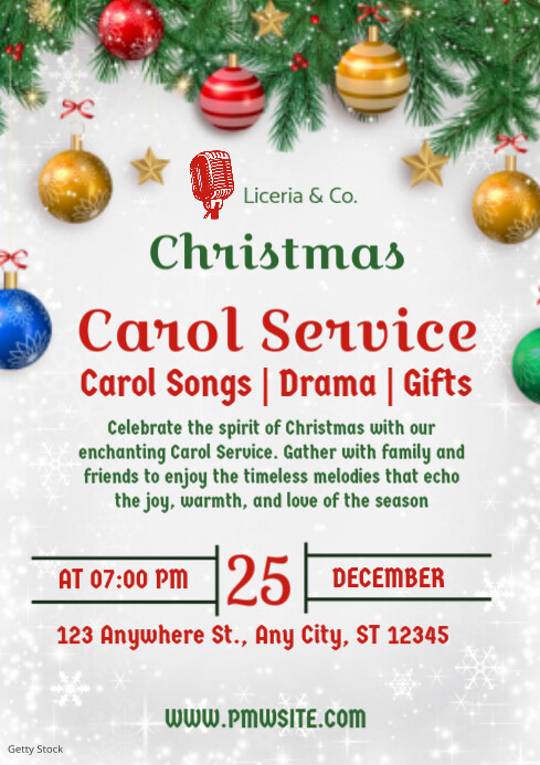 Christmas Carol Template | PosterMyWall