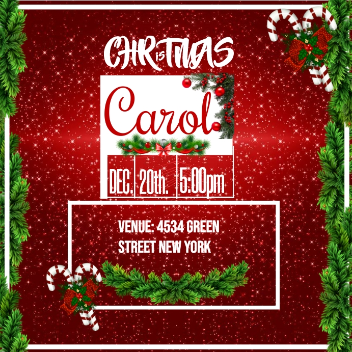 Christmas Carol Template | PosterMyWall