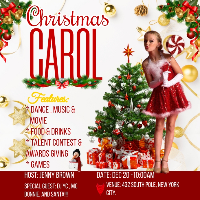 Christmas Carol Template | PosterMyWall