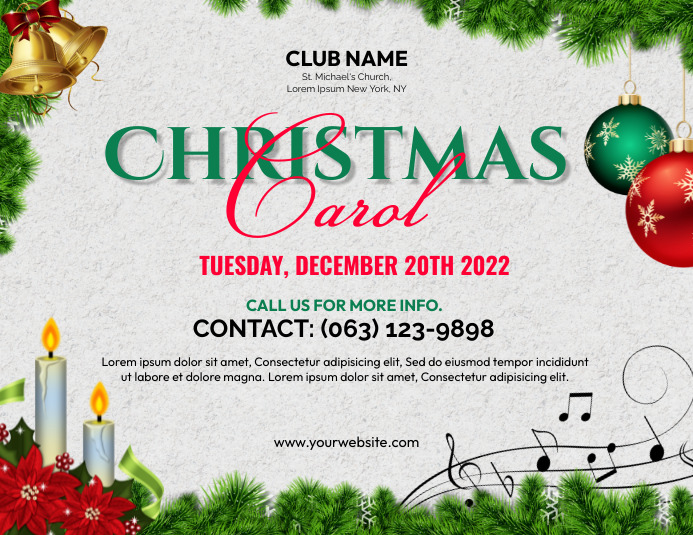 Christmas Carol Template | PosterMyWall