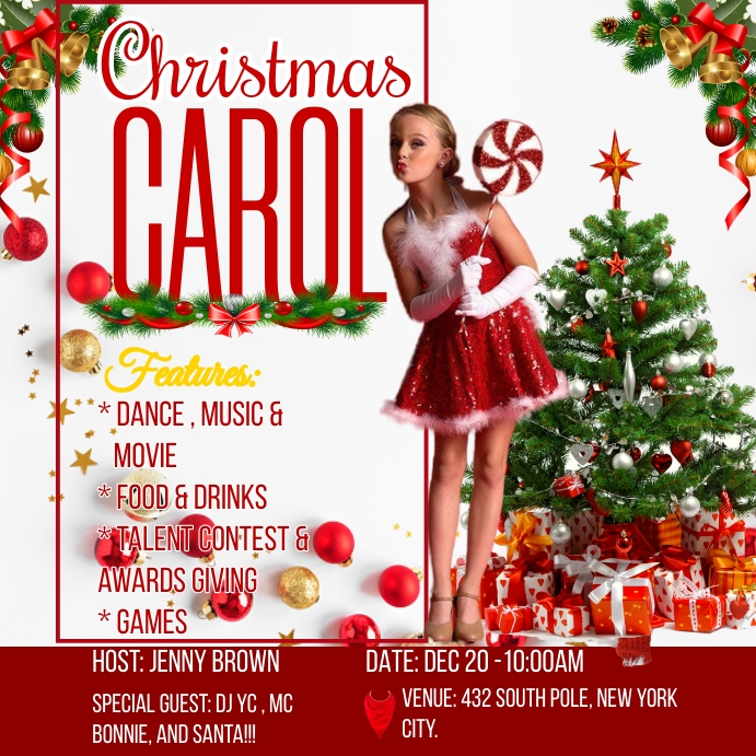Christmas Carol Template PosterMyWall christmas-carol-template-postermywall